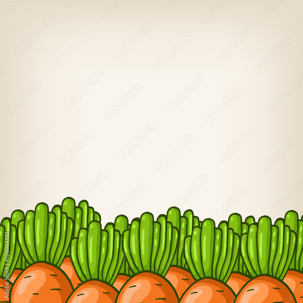 Vector cute background with carrot border Stock Illustration | Adobe Stock
