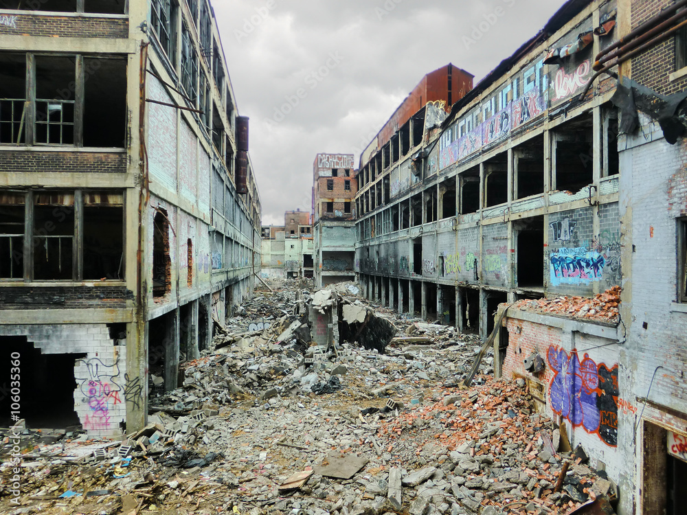 Detroit abandoned factory warehouse crumbling into apocalypse ...