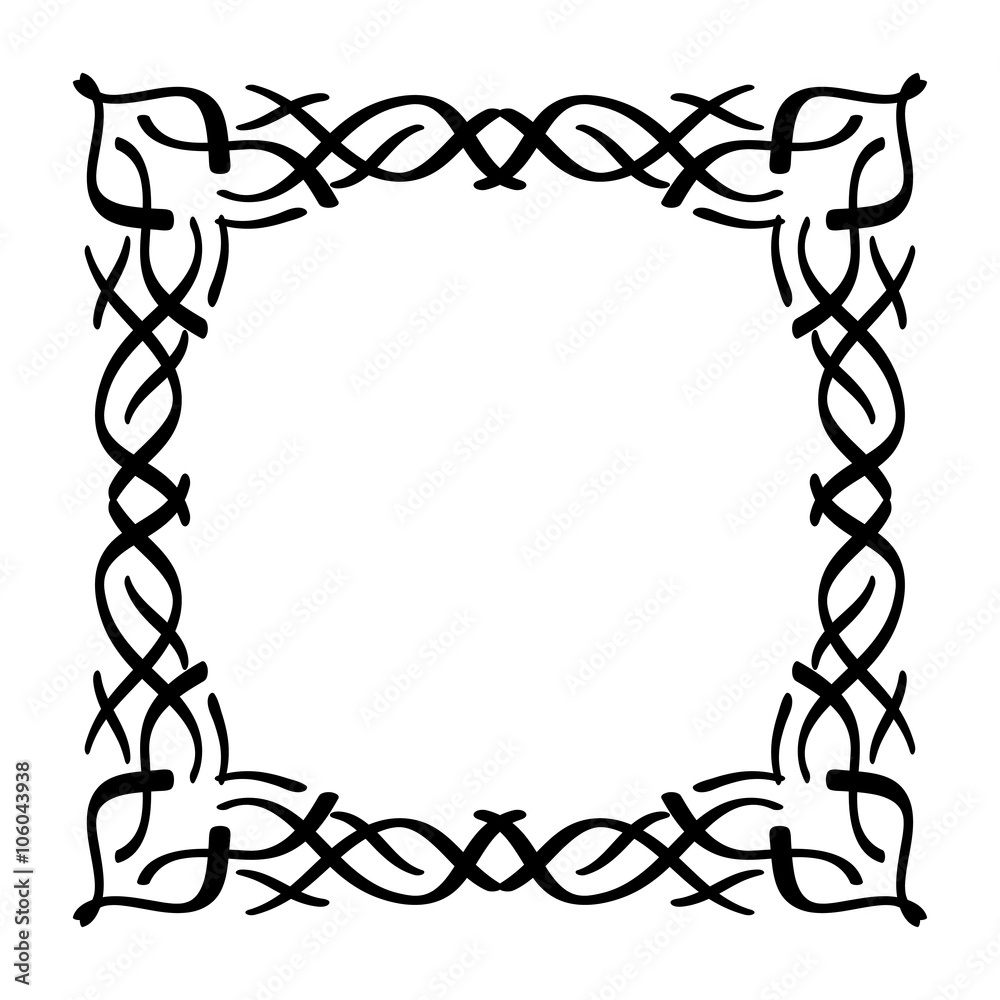 Frame vector set hand drawn icons illustration black and white, Stock ...