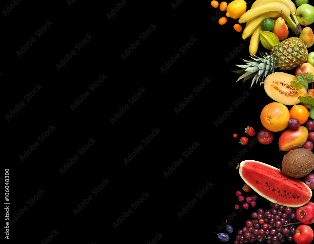 Deluxe fruits background. Studio photography different fruits isolated ...