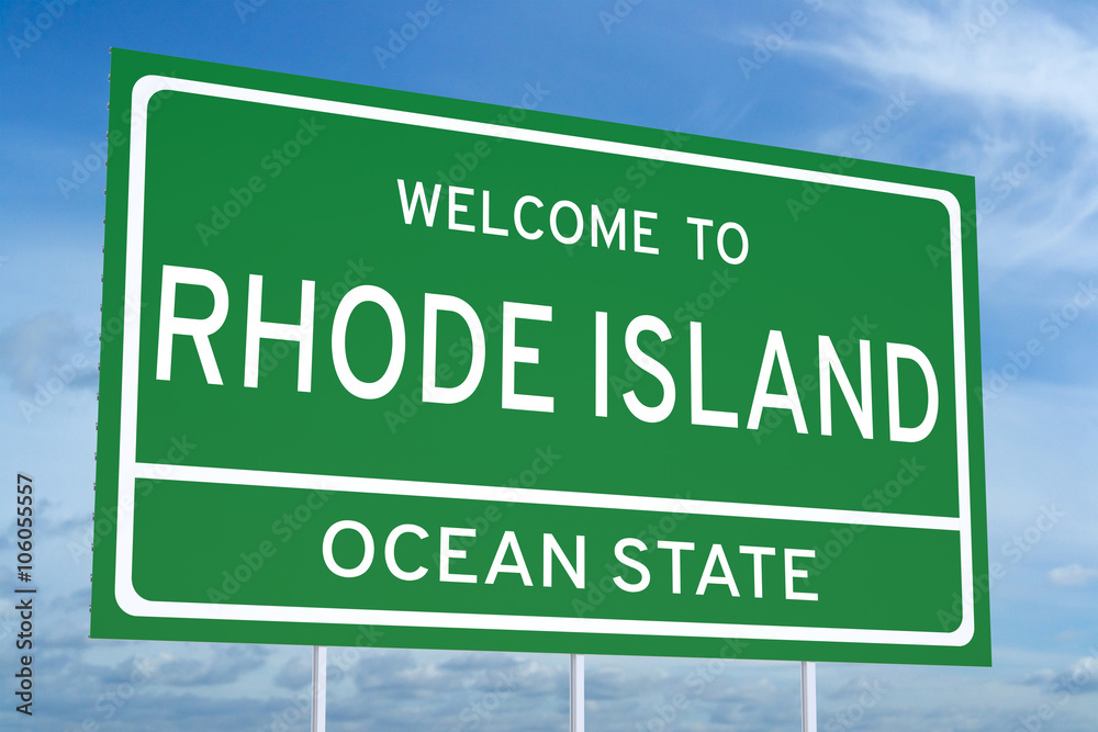 Welcome to Rhode Island state road sign Stock Illustration | Adobe Stock