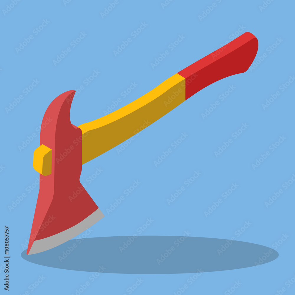 Vector fire axe isometric. Isometric axe isolated. Hatchet isometric ...