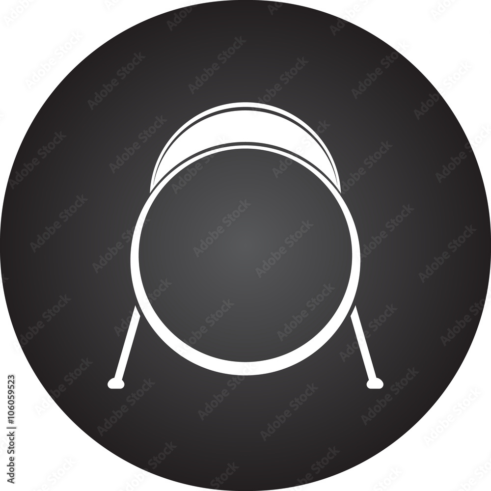 Kick drum simple icon on round background Stock Illustration | Adobe Stock