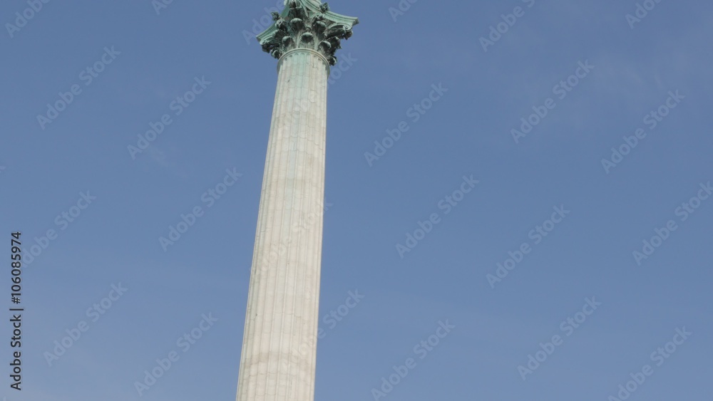 The Millennium Monument on Heroes square and Hungarian capital city of ...