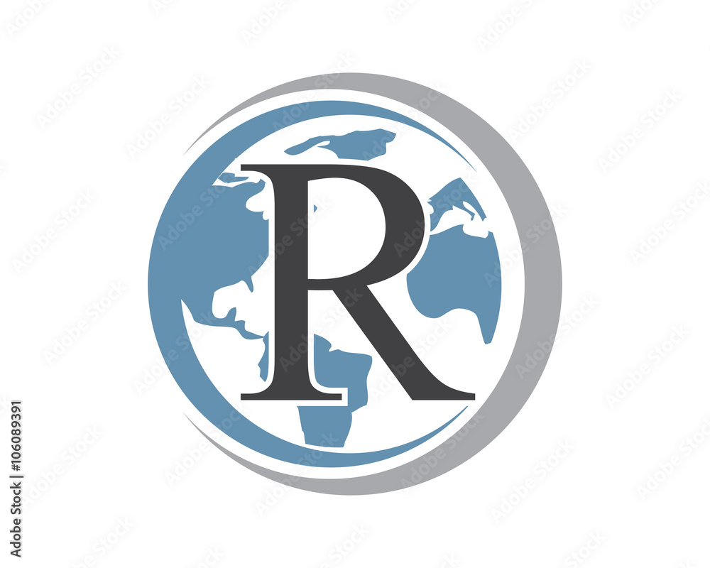 R letter global logo Stock Vector | Adobe Stock