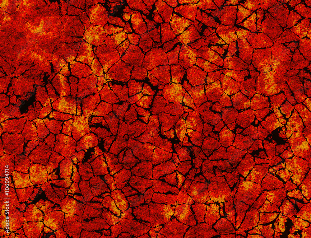 heat cracked ground texture after eruption volcano Stock Illustration ...