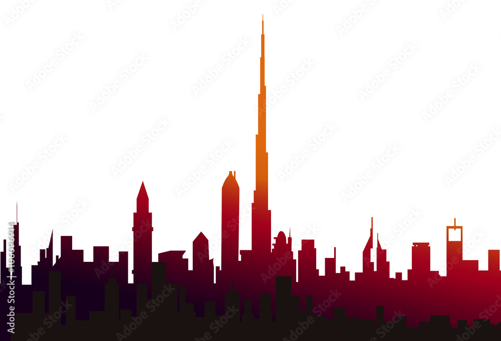 Dubai Skyline - Vector Stock Vector | Adobe Stock