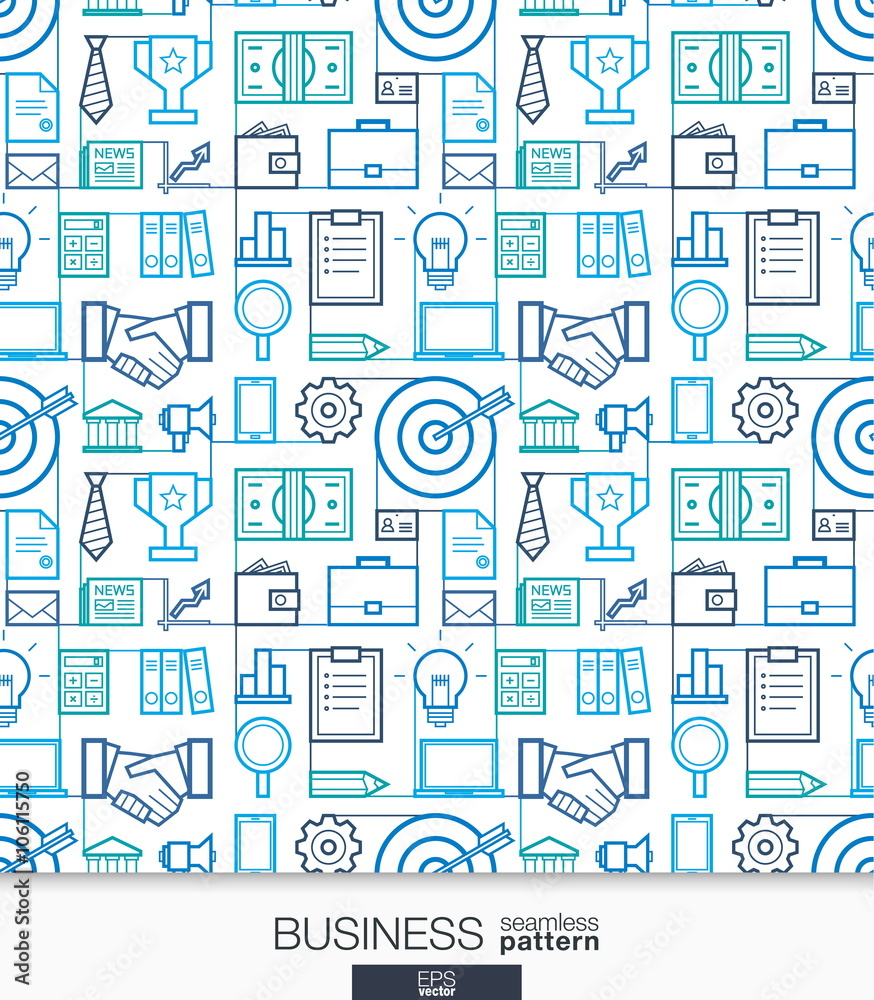 Business strategy wallpaper. Marketing seamless pattern. Tiling ...