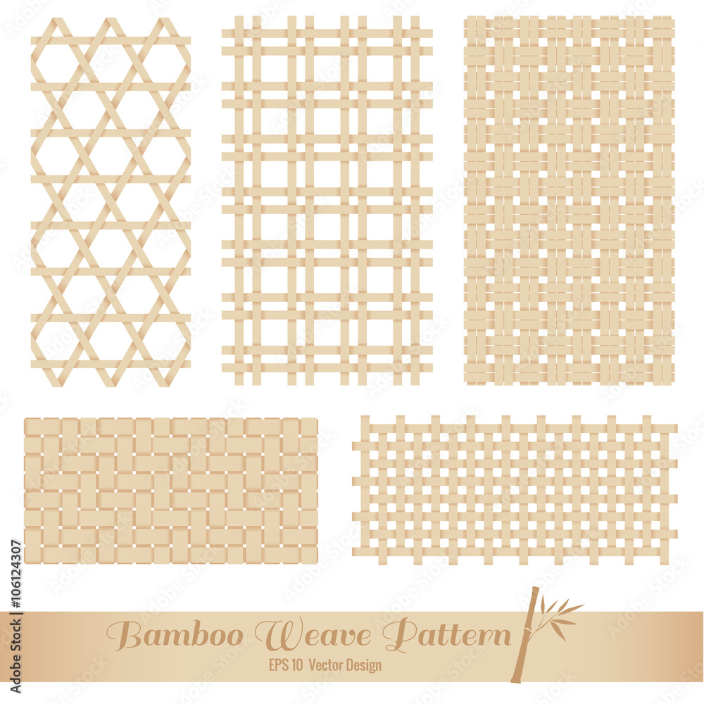 Bamboo Weave pattern Stock Vector | Adobe Stock
