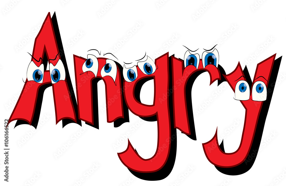 Angry theme with shadow on white background Stock Vector | Adobe Stock