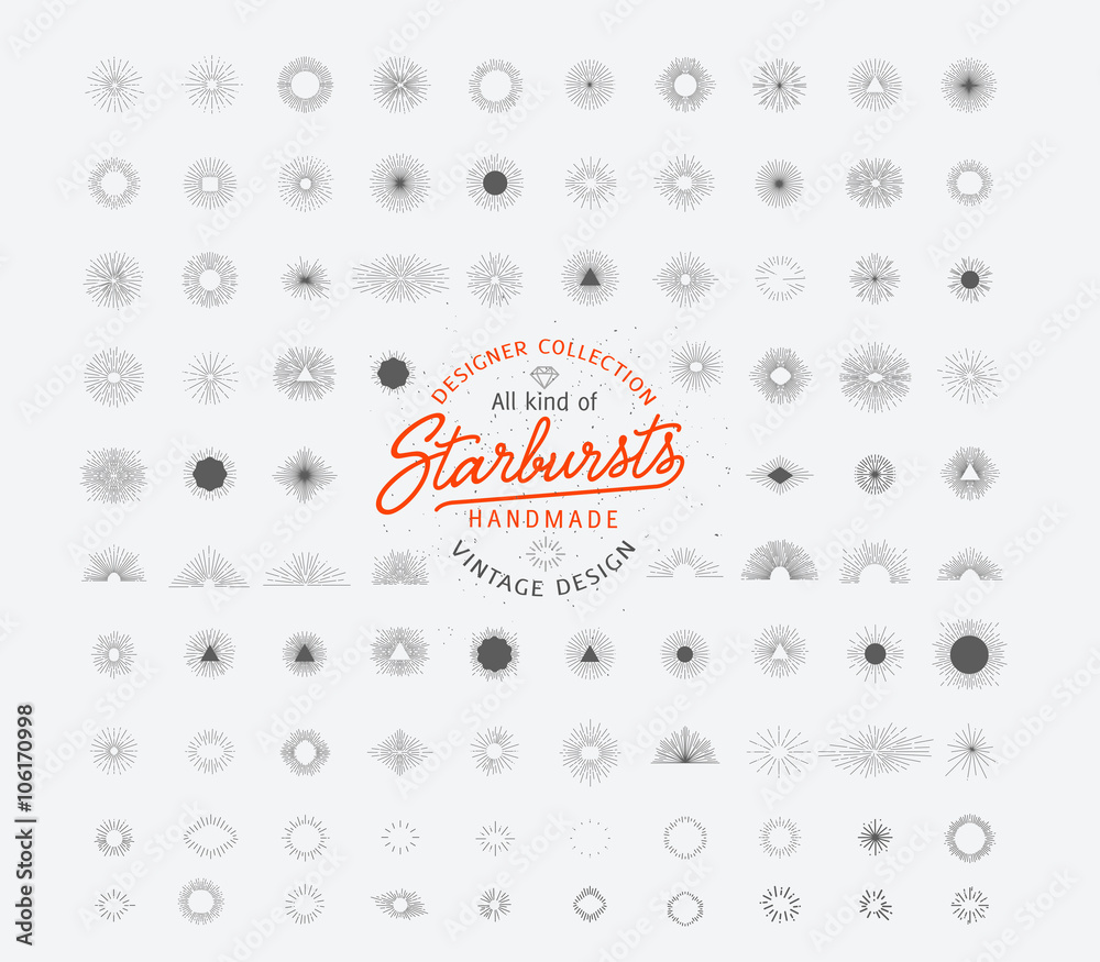 Huge starburst collection, perfect for retro logos Designer Collection ...