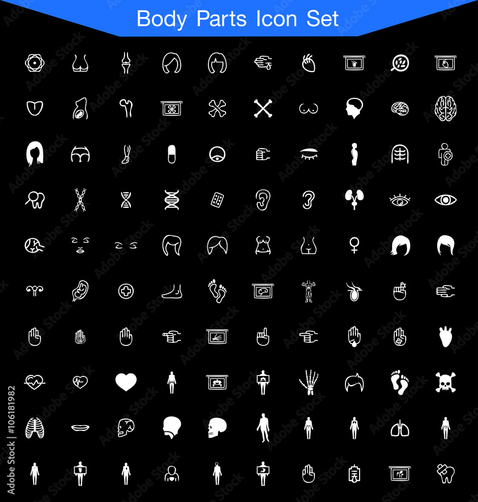 Body Parts Icon set Stock Vector | Adobe Stock