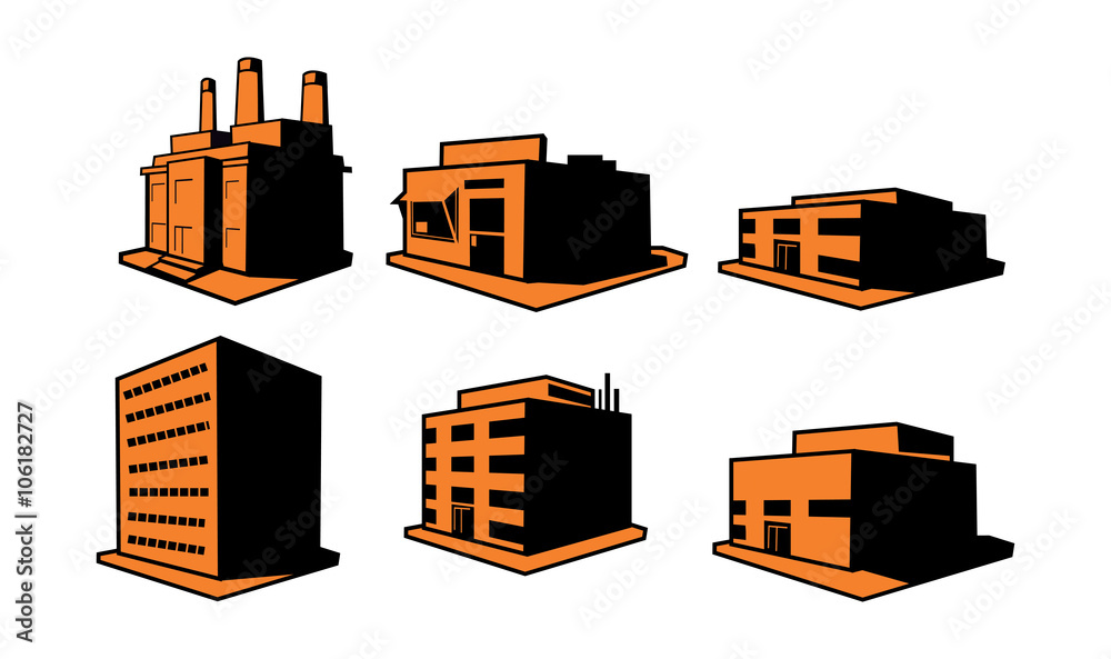 retail commercial buildings Stock Vector | Adobe Stock