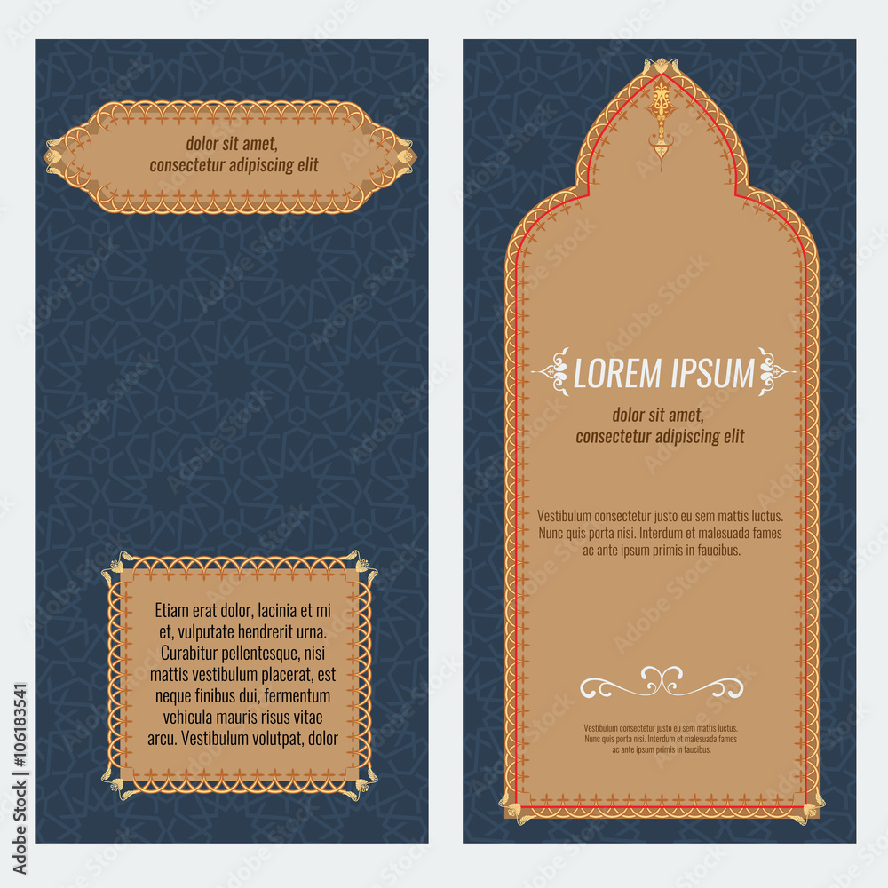 Vintage islamic style brochure and flyer design luxury template Stock ...
