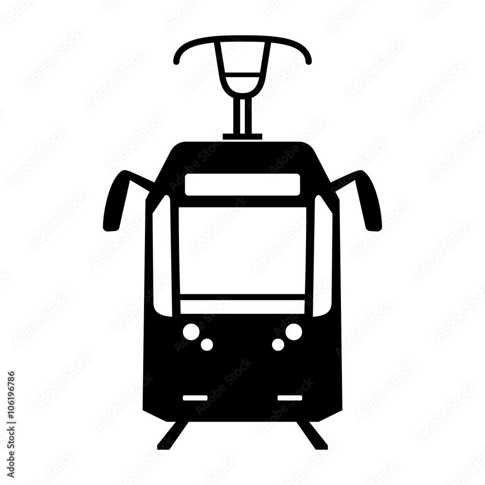Tram, front view, shade picture Stock Illustration | Adobe Stock