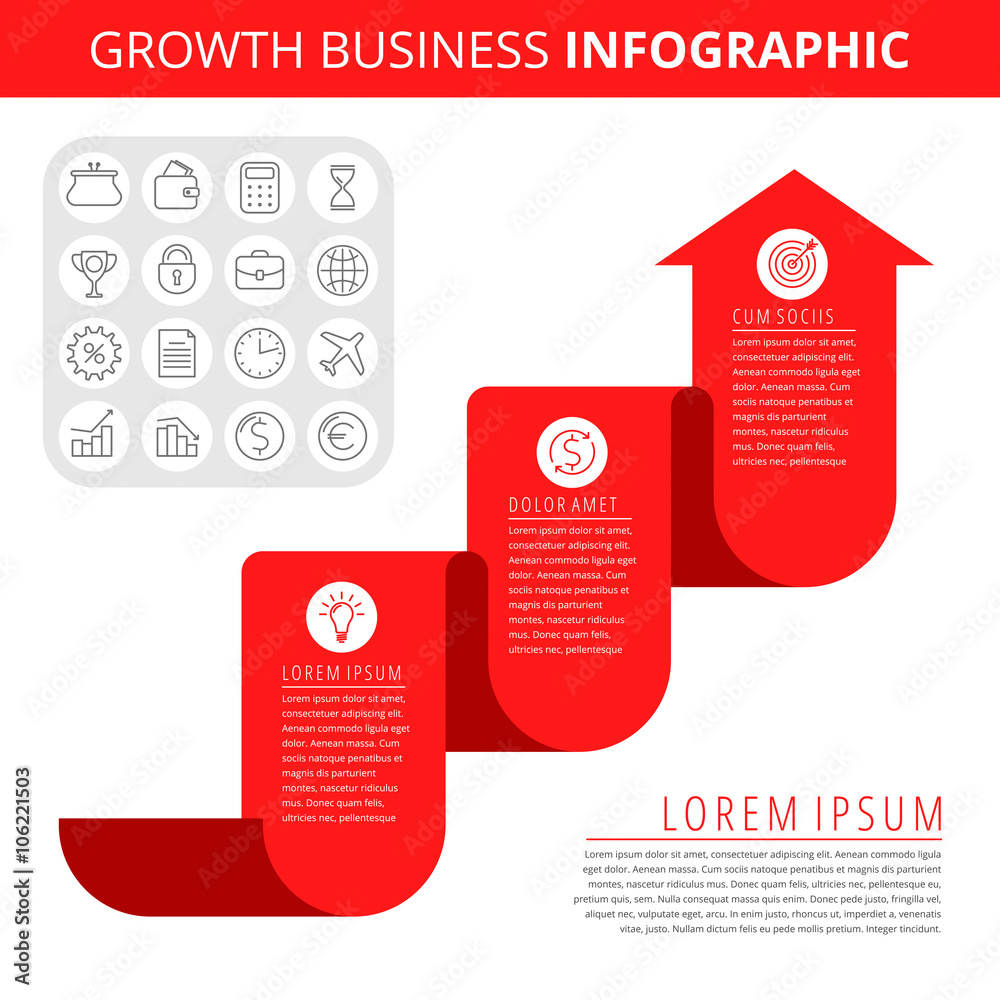 Infographic elements. Business design concept and isolated line icon ...