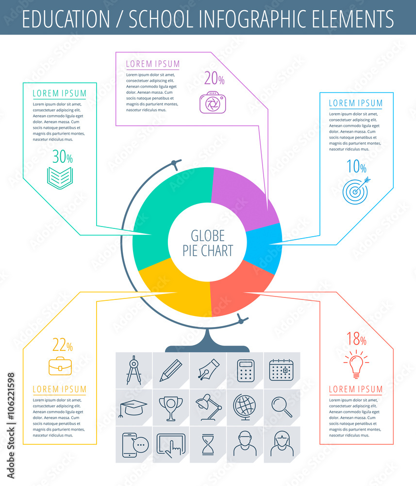 Infographic elements. Vector design template and education icon set ...