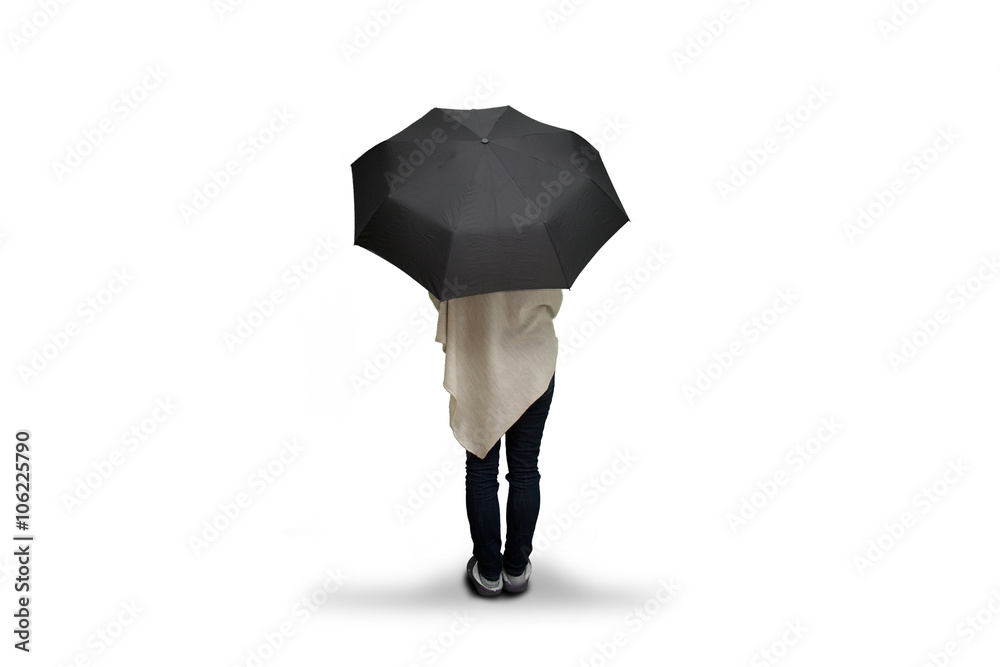 Frau mit Schirm Stock-Foto | Adobe Stock