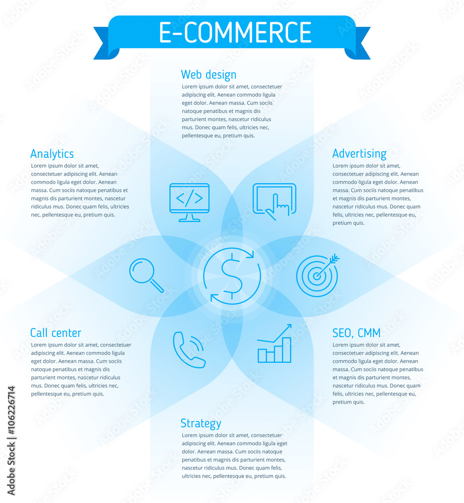 Infographic elements. E-commerce flat line illustration concept ...