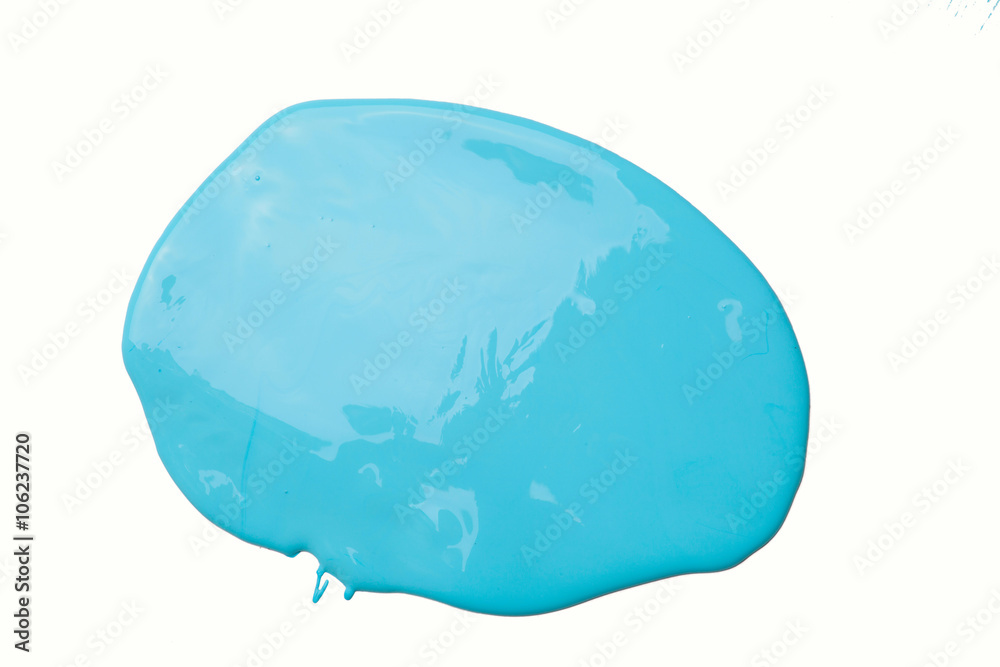 Poster The puddle of an oil paint spill isolated over the white ...