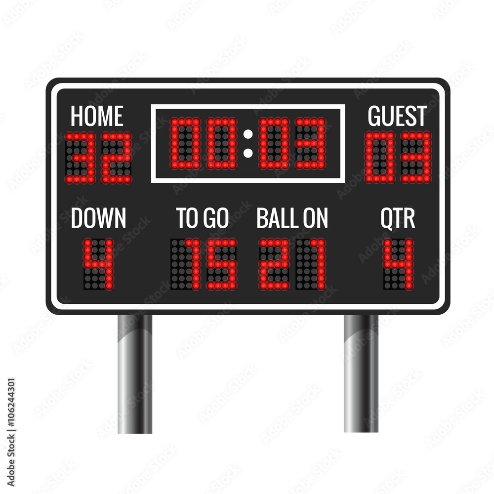 American football vector scoreboard Stock Vector | Adobe Stock