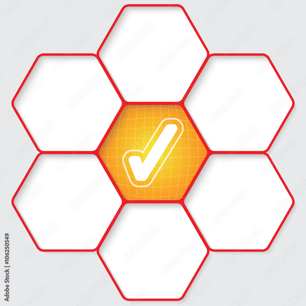 Set of five hexagons for your text and a check box Stock Vector | Adobe ...