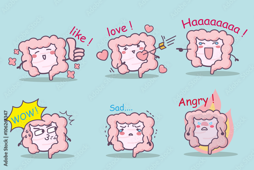 cute cartoon intestine set Stock Vector | Adobe Stock