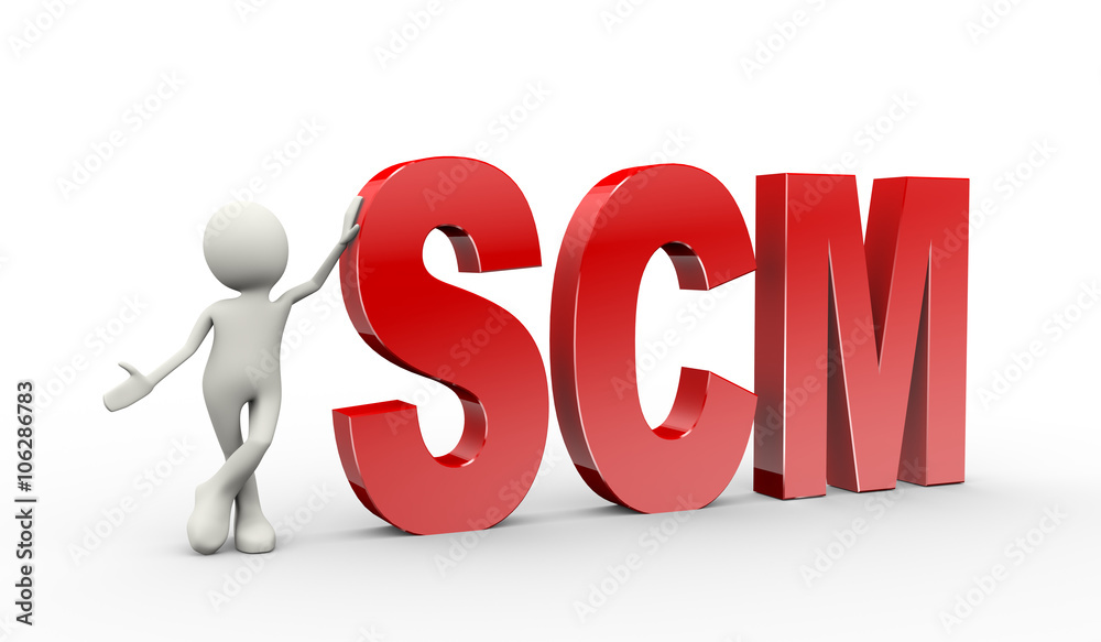 3d person standing with scm supply chain management Stock-Illustration ...