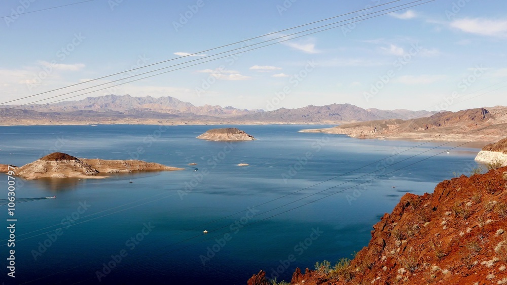 Lake Mead, panoramic wide angle shot . Stock Video | Adobe Stock