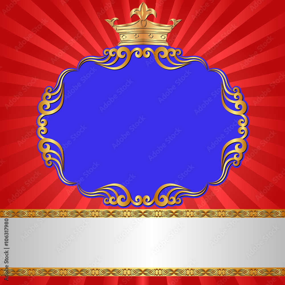 royal background with antique frame and crown Stock Vector | Adobe Stock