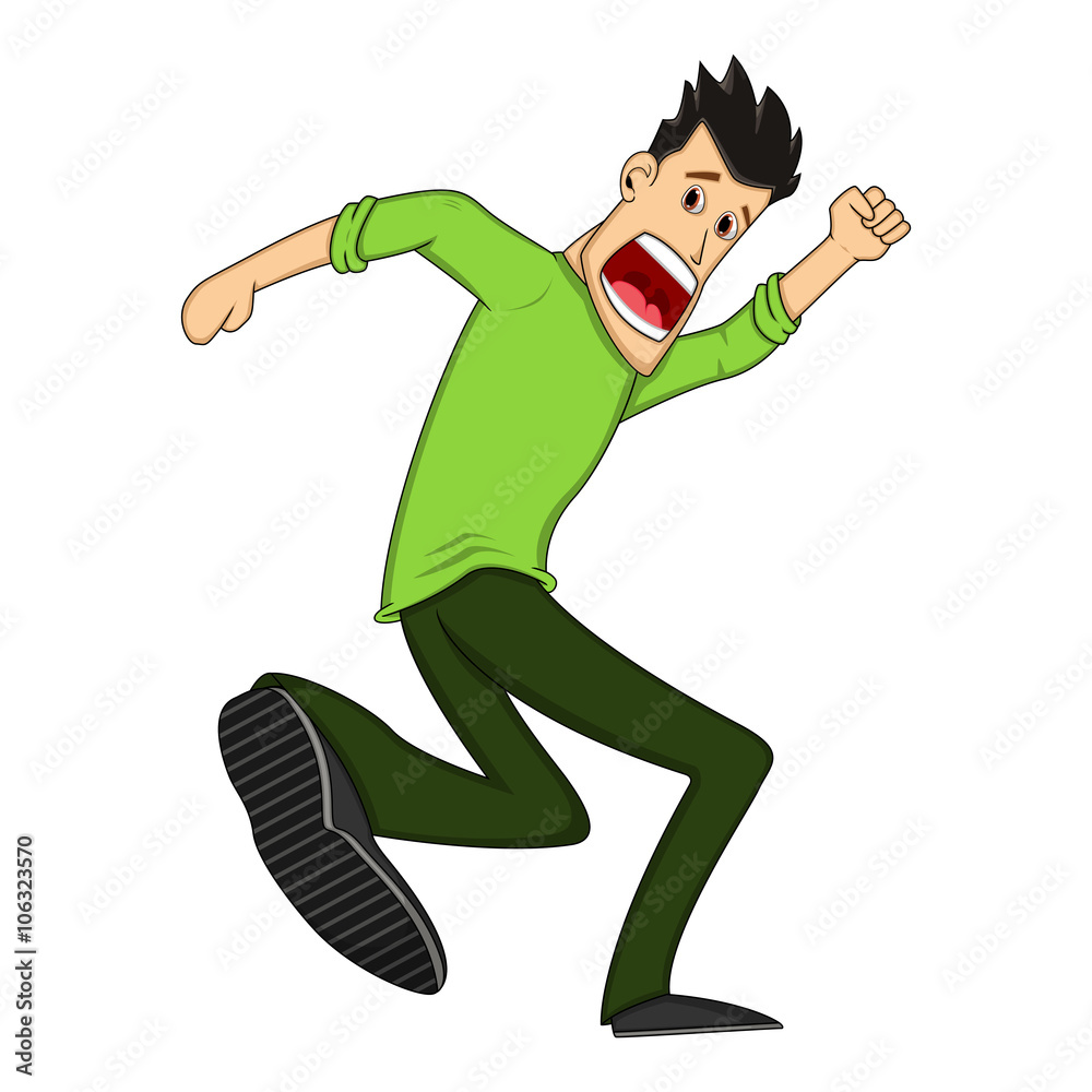Male running scared cartoon Stock Vector | Adobe Stock