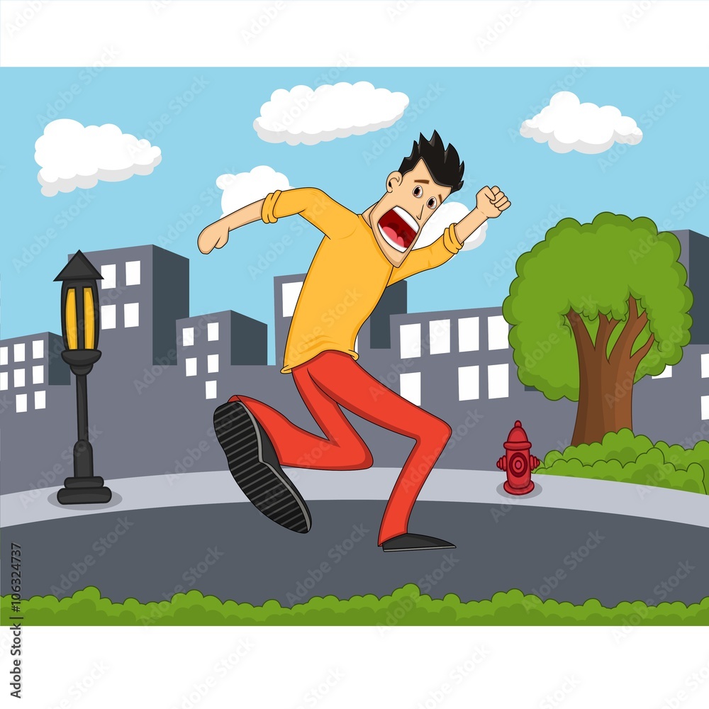 Scared Cartoon Running