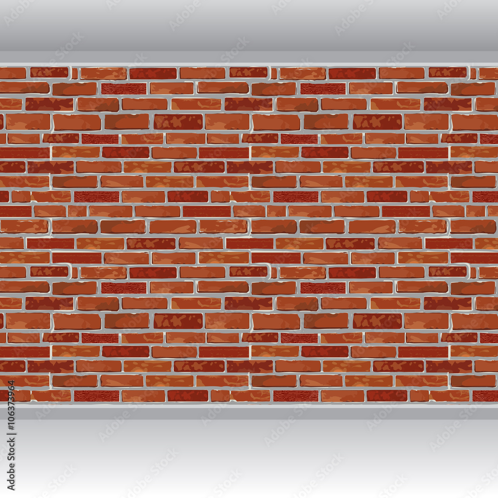 Red brick wall and floor background. Vector illustration. Stock Vector ...
