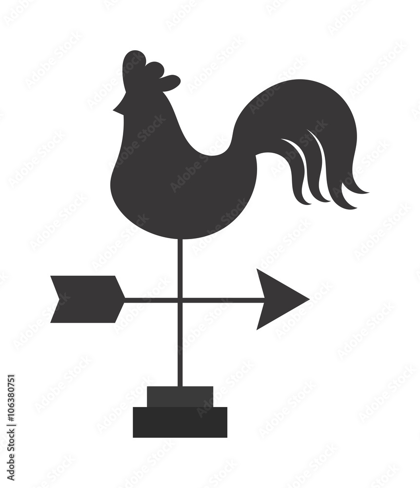 Rooster Weathervane Silhouette