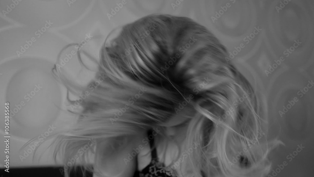 Close up fashion portrait of model indoors. Beauty blonde woman with ... Close up fashion portrait of model indoors. Beauty blonde woman with ...