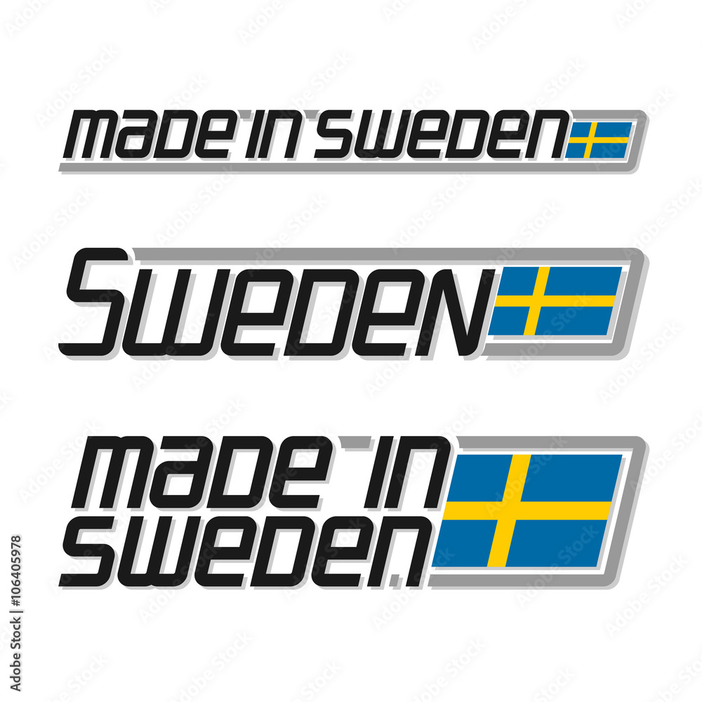 Vector illustration of the logo for "made in Sweden", consisting of ...