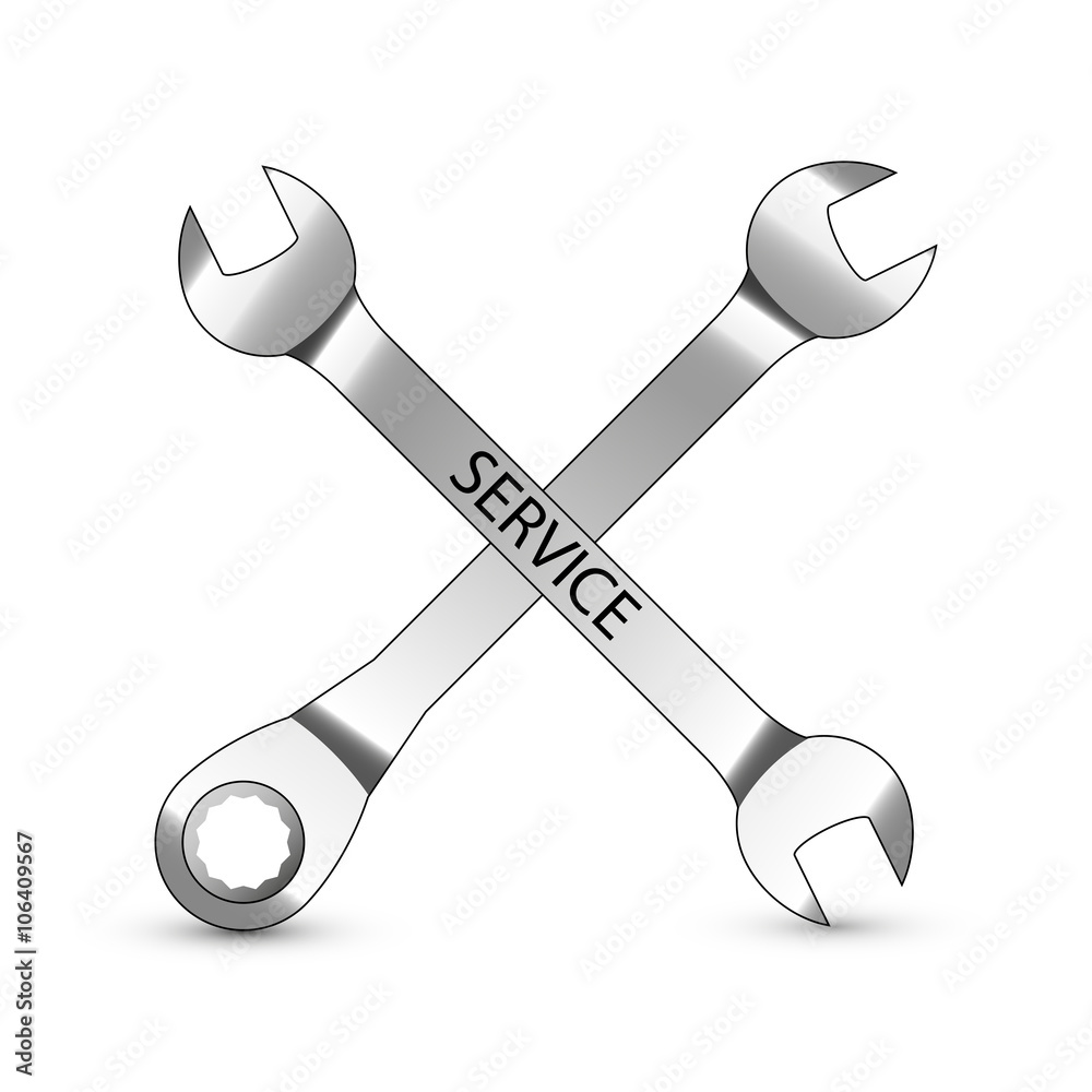 Crossed spanners. Service logo Stock Vector | Adobe Stock