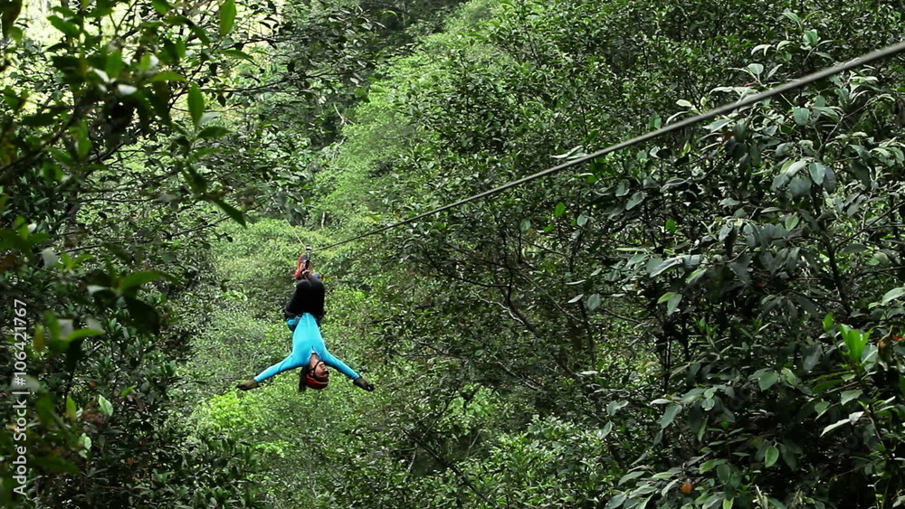 women on the zipline upside down bat location firm camera run sport ...