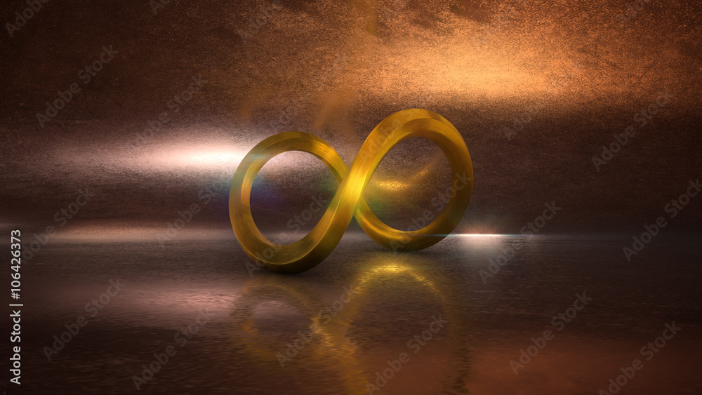 Gold Infinity symbol on copper background Stock Illustration | Adobe Stock