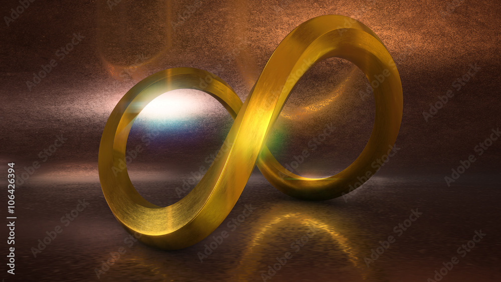 Gold infinity symbol on copper background Stock Illustration | Adobe Stock