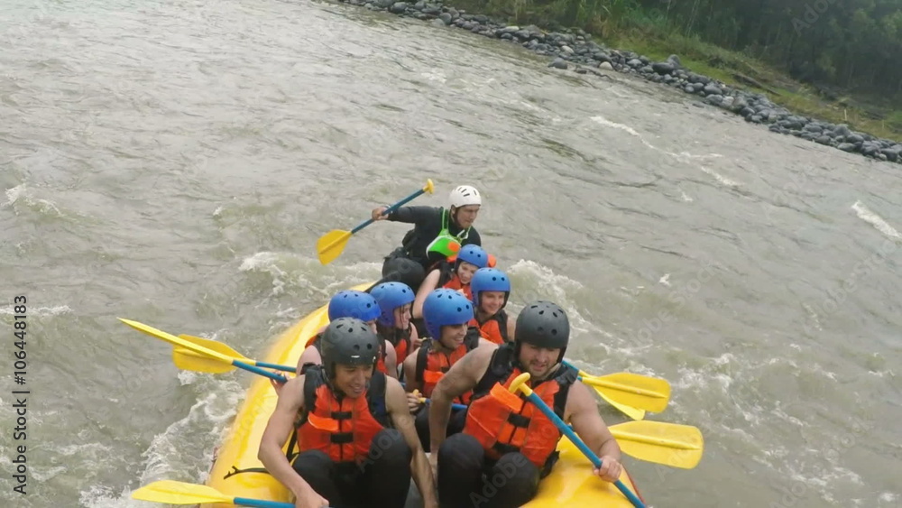 Experience the thrill of rafting as a group on a boat that pivots on a ...