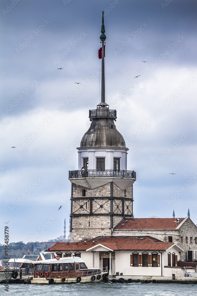 The Maidens Tower also known as Leander's Tower in Bosphorus strait ...
