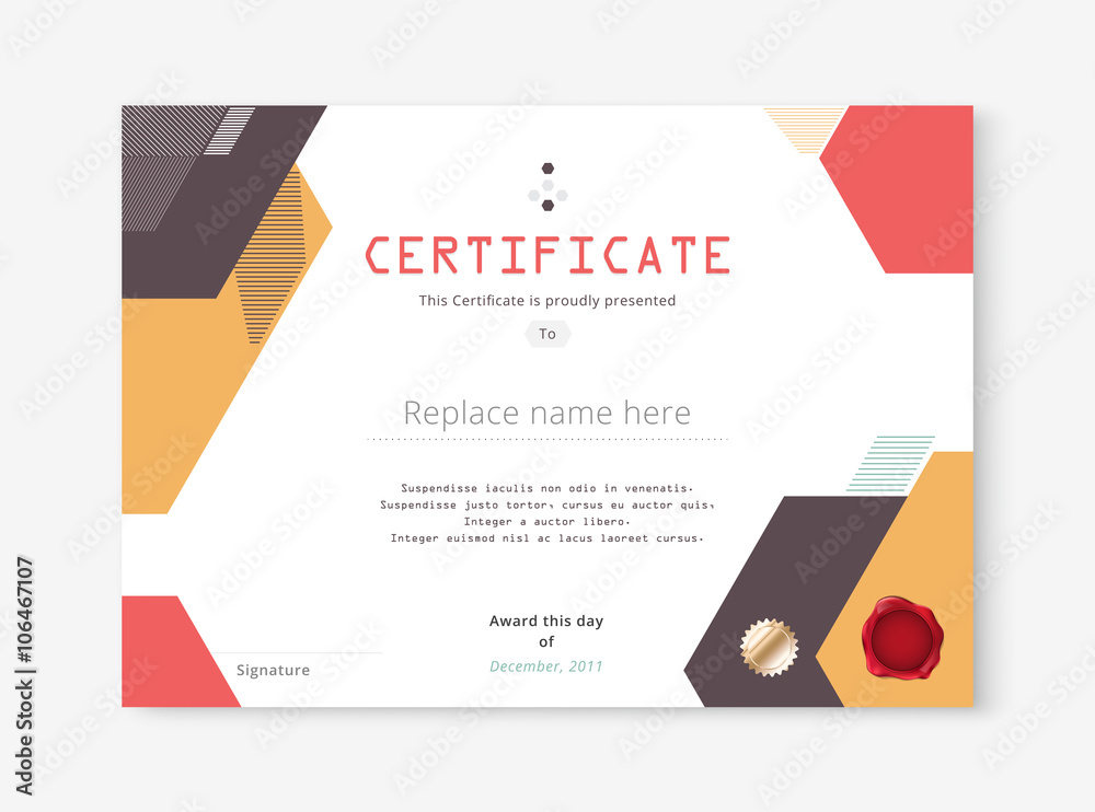 Diploma certificate template design with internation print scale Stock ...