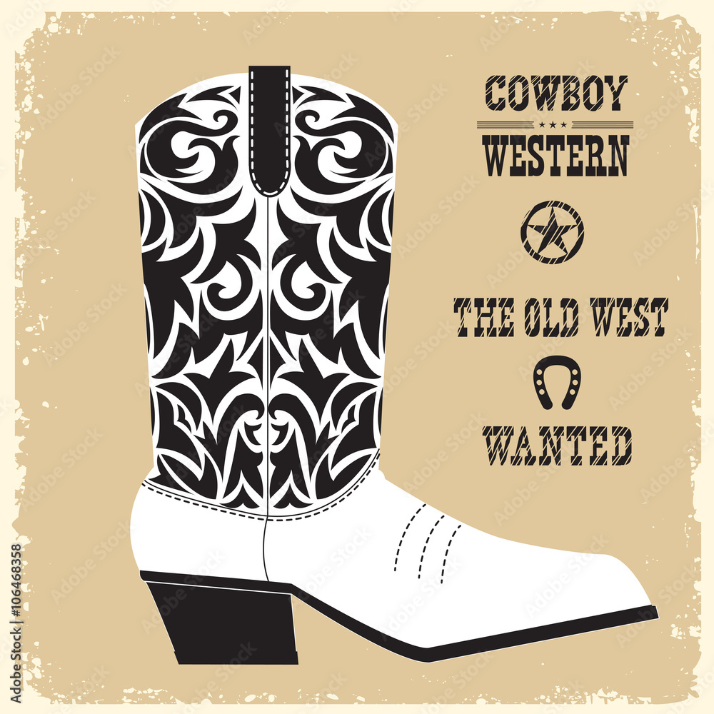 Cowboy boot vector isolated for design Stock Vector | Adobe Stock