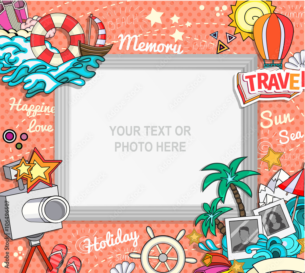 Vector template photo frame or card for your picture. Insert your ...