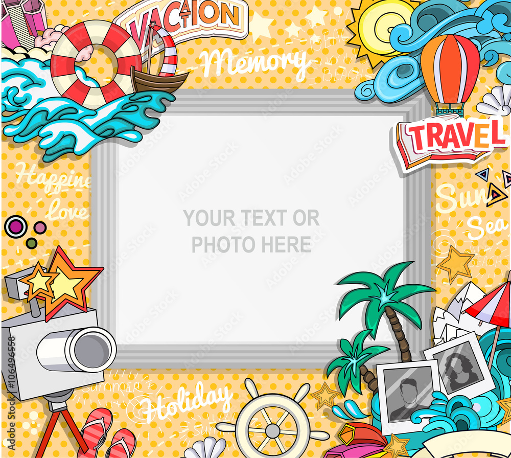 Vector template photo frame or card for your picture. Insert your ...