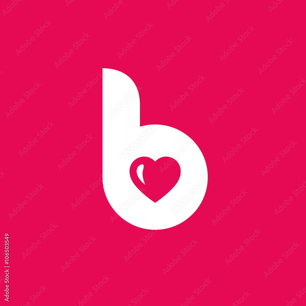 Letter B heart logo icon design template elements Stock Vector | Adobe ...