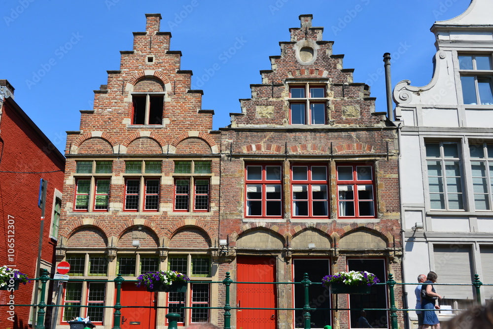 Maisons de style Renaissance flamand au centre historique de Gand Stock ...