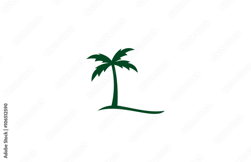 palm tree letter L logo Stock Vector | Adobe Stock