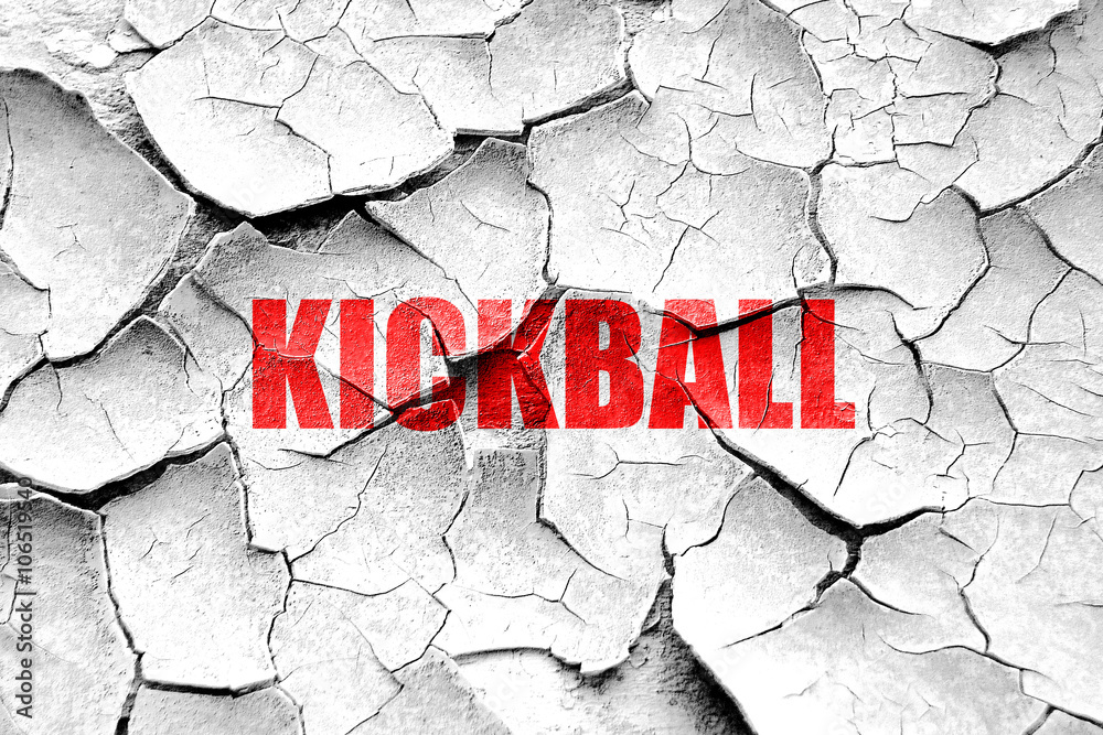 Grunge cracked kickball sign background Stock Illustration | Adobe Stock